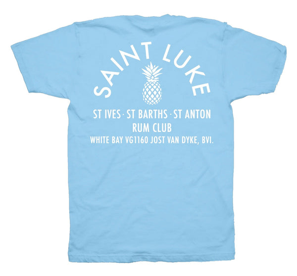 Saint Luke Rum Club T-Shirt in Bleached Out Blue - SAINT LUKE